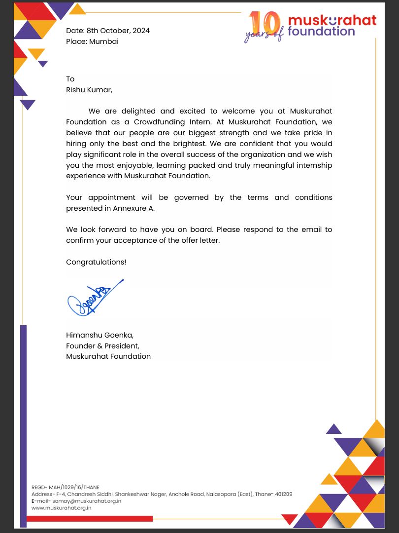 Rishu Kumar on LinkedIn: #internship Rishu Kumar on LinkedIn: #internship