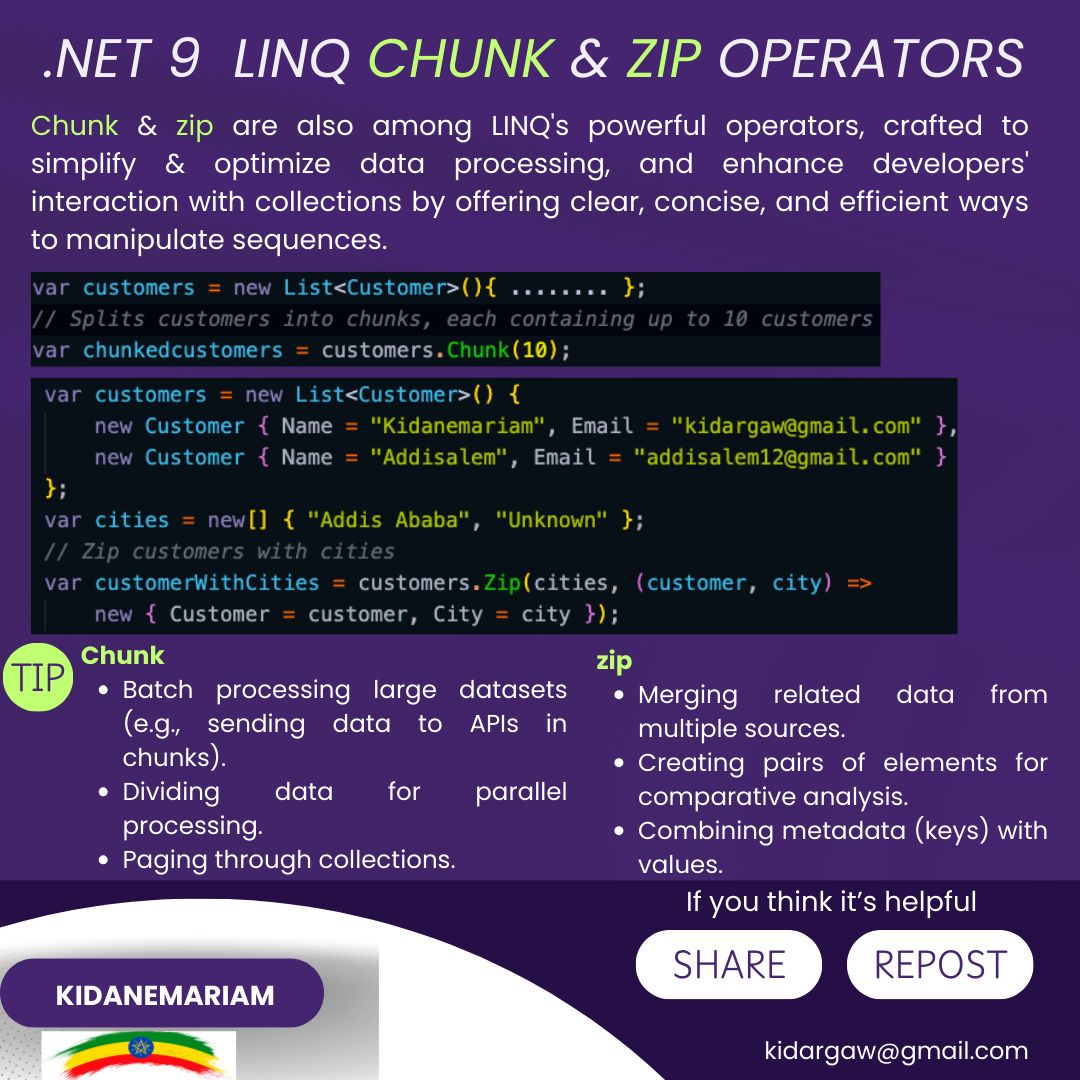 Kidanemariam A. on LinkedIn: #dotnet #linq #dotnet9 # ... Kidanemariam A. on LinkedIn: #dotnet #linq #dotnet9 # ...