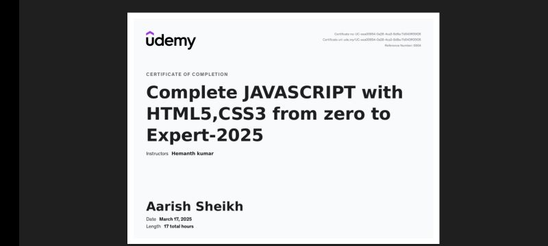 #webdevelopment #html #css #javascript #udemy #learning… | Aarish Sheikh #webdevelopment #html #css #javascript #udemy #learning… | Aarish Sheikh