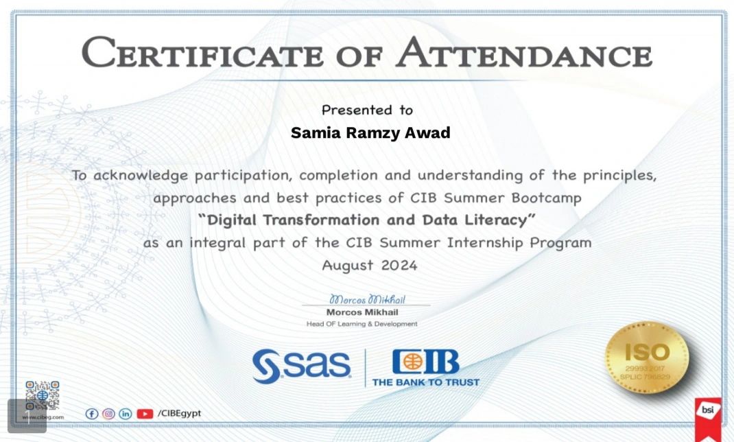 samia ramzy on LinkedIn: #cib #cib_summer_internship_2024 samia ramzy on LinkedIn: #cib #cib_summer_internship_2024