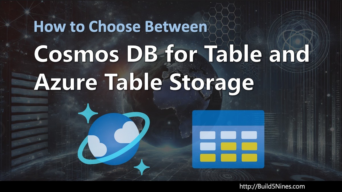 Build5Nines LLC on LinkedIn: How to Choose Between Azure Cosmos DB for ... Build5Nines LLC on LinkedIn: How to Choose Between Azure Cosmos DB for ...
