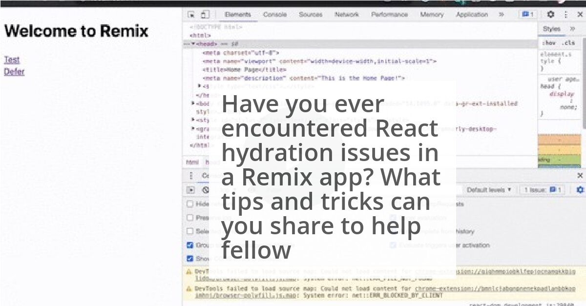 React Jobs on LinkedIn: How to fix React hydration issues in a Remix app React Jobs on LinkedIn: How to fix React hydration issues in a Remix app