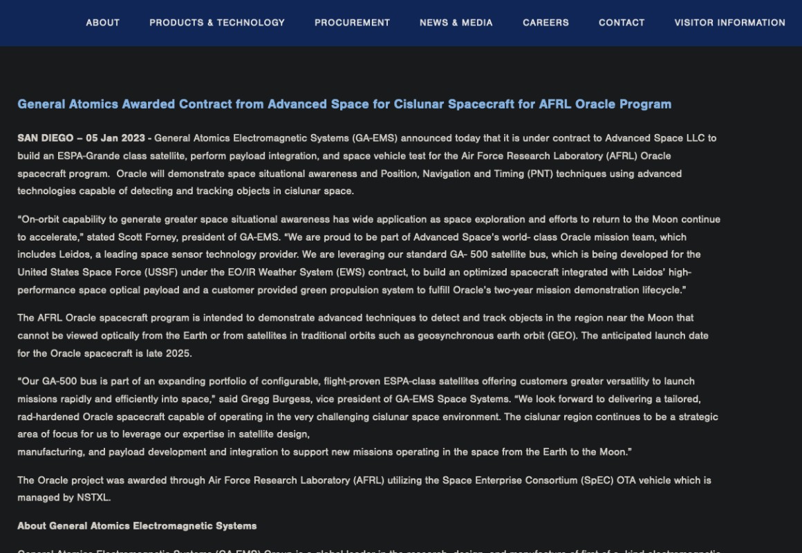 satsearch on LinkedIn: General Atomics Awarded Contract from Advanced ... satsearch on LinkedIn: General Atomics Awarded Contract from Advanced ...
