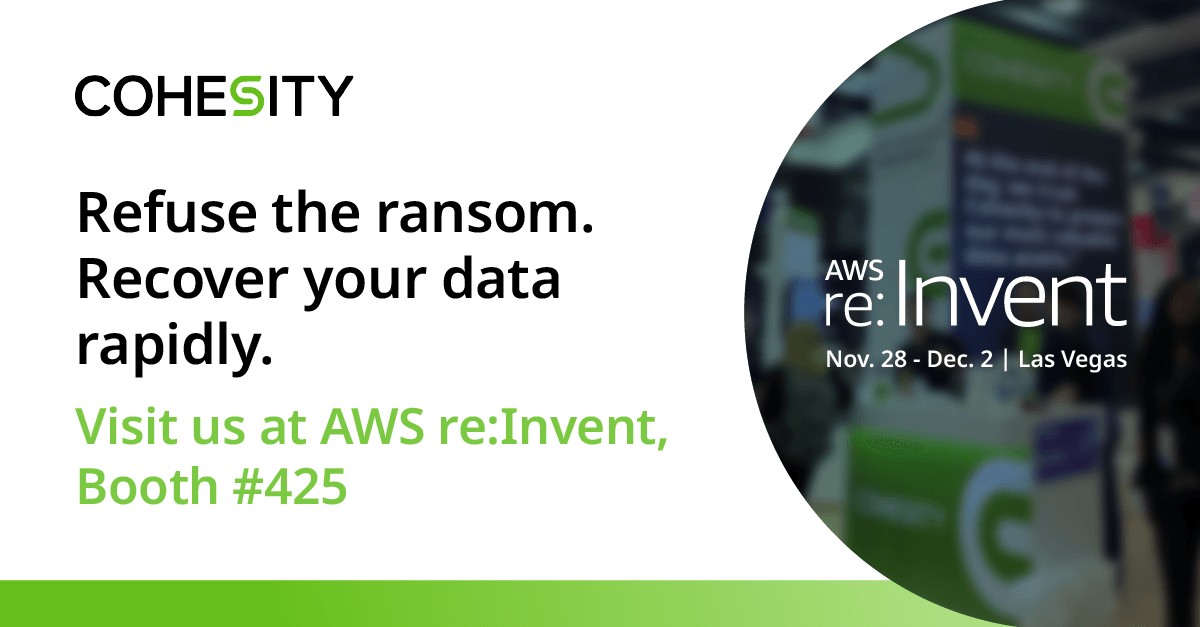 Joshua Purpora on LinkedIn: Cohesity at AWS re:Invent 2022 | Event Joshua Purpora on LinkedIn: Cohesity at AWS re:Invent 2022 | Event
