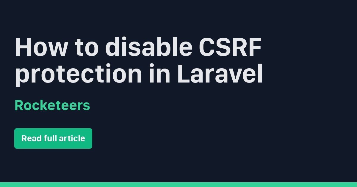 Jean Olivier Kouadio on LinkedIn: How to disable CSRF protection in ... Jean Olivier Kouadio on LinkedIn: How to disable CSRF protection in ...