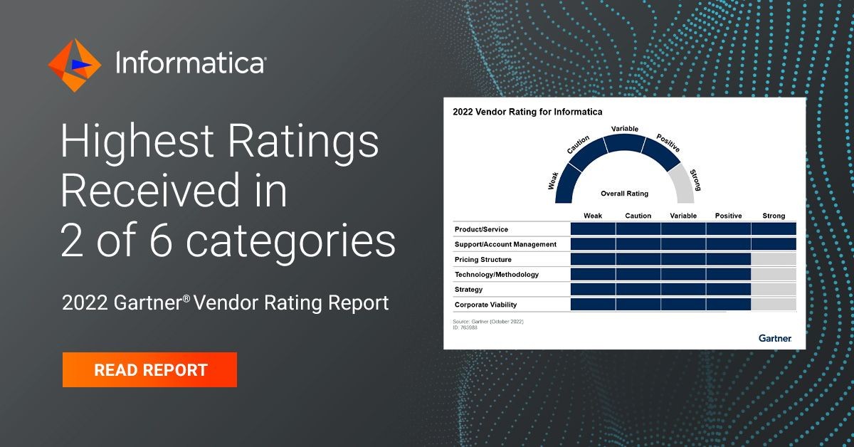 Andy Romano on LinkedIn: 2022 Gartner® Vendor Rating: Informatica Andy Romano on LinkedIn: 2022 Gartner® Vendor Rating: Informatica