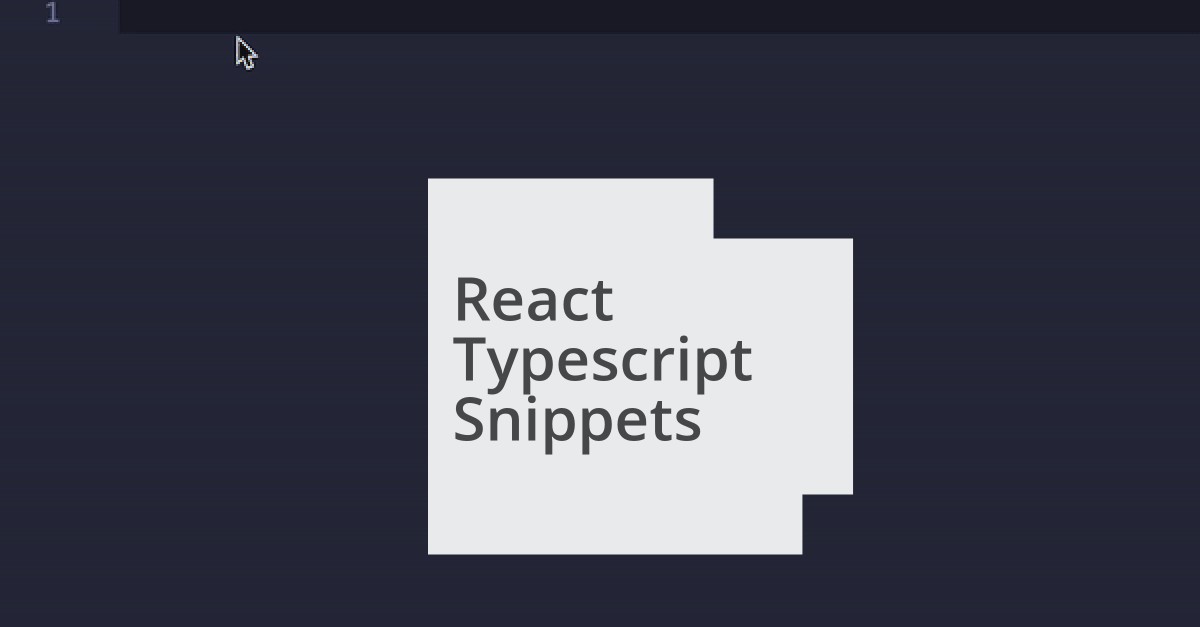React Jobs on LinkedIn: React Typescript Snippets React Jobs on LinkedIn: React Typescript Snippets