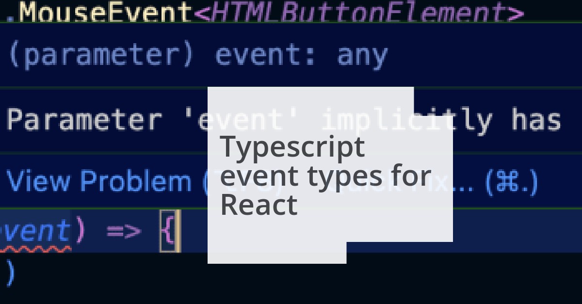 React Jobs on LinkedIn: Typescript event types for React React Jobs on LinkedIn: Typescript event types for React