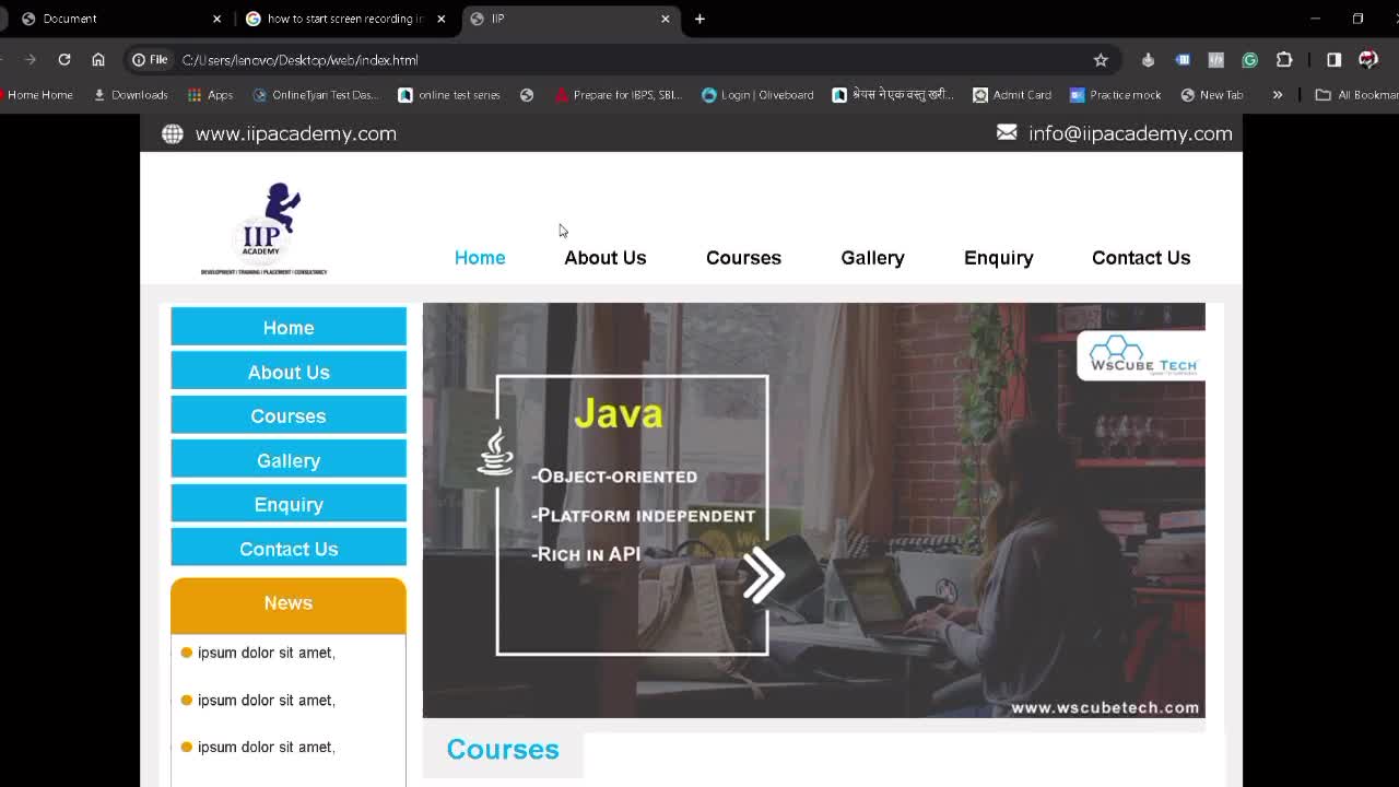 Building my IIP website using HTML and CSS | Harsh Sharma posted on the ... Building my IIP website using HTML and CSS | Harsh Sharma posted on the ...