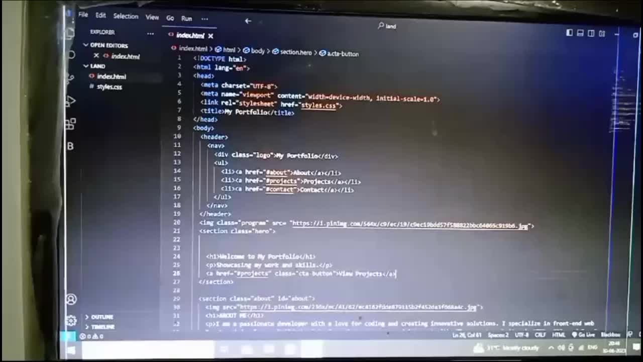 Priti Paul on LinkedIn: #task1 #codsoft #visualstudiocode #html #css # ... Priti Paul on LinkedIn: #task1 #codsoft #visualstudiocode #html #css # ...