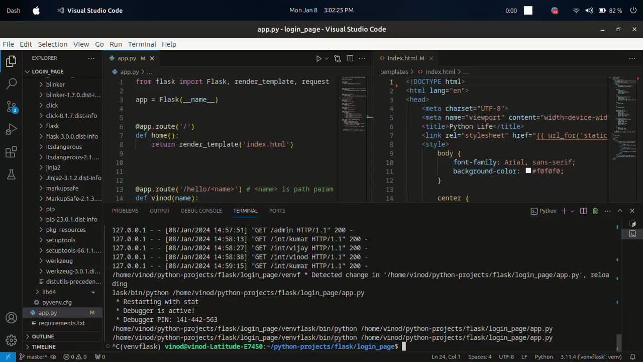 Created a FLASK login page with Python | K VINOD KUMAR posted on the ... Created a FLASK login page with Python | K VINOD KUMAR posted on the ...
