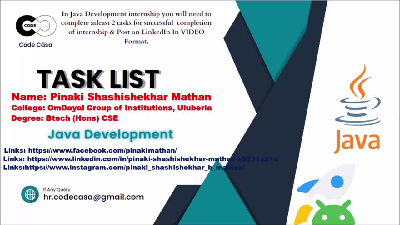 Created a game for Code Casa (JAVA DEVELOPMENT) | PINAKI SHASHISHEKHAR ... Created a game for Code Casa (JAVA DEVELOPMENT) | PINAKI SHASHISHEKHAR ...