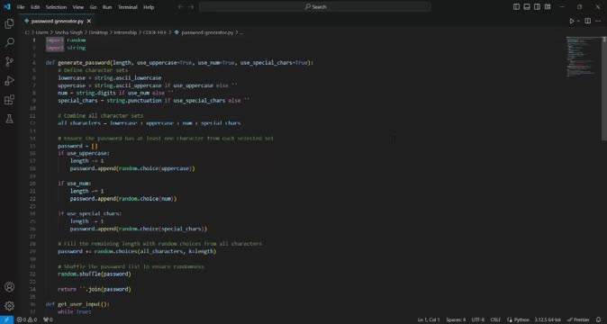 Sneha Singh on LinkedIn: Password generator programming in python Sneha Singh on LinkedIn: Password generator programming in python