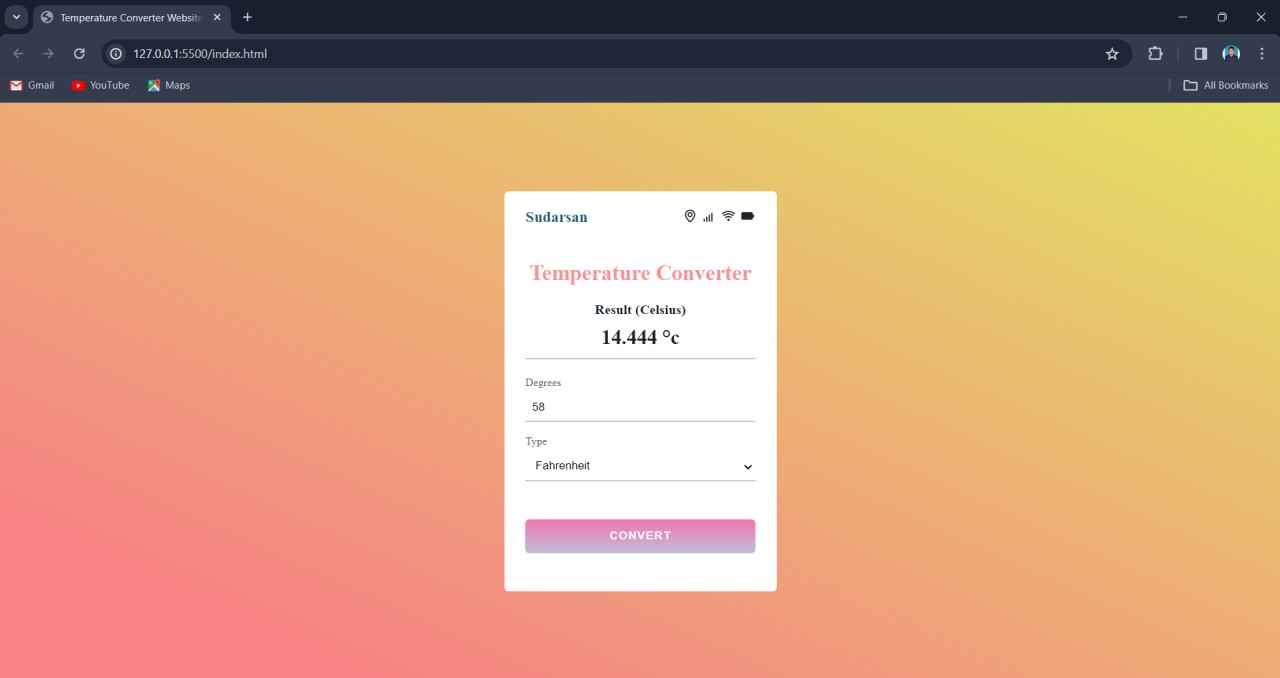 Oasis Infobyte: Task 3 of Temperature Converter | Sudarsan Choudhury ... Oasis Infobyte: Task 3 of Temperature Converter | Sudarsan Choudhury ...