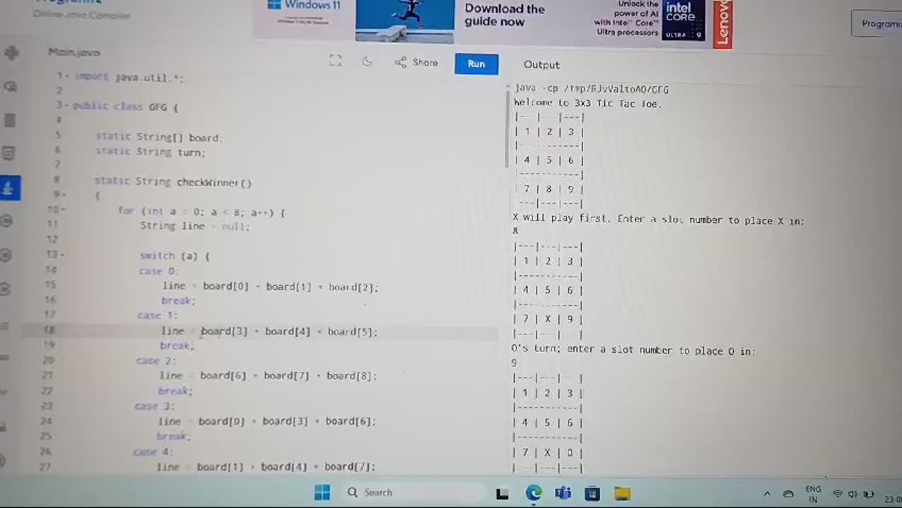 Madhumitha E on LinkedIn: #internship #java #coding #tictactoe #techskills Madhumitha E on LinkedIn: #internship #java #coding #tictactoe #techskills