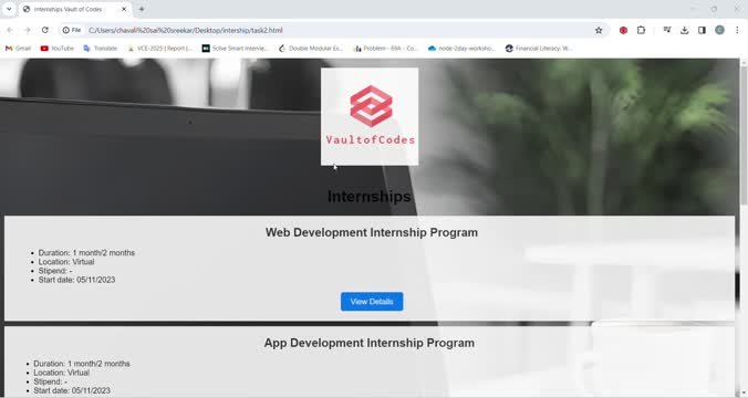 Chavali Sai Sreekar on LinkedIn: #internship #webdevelopment #html #css ... Chavali Sai Sreekar on LinkedIn: #internship #webdevelopment #html #css ...