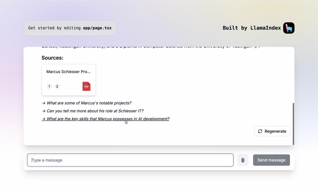Marcus Schiesser on LinkedIn: create-llama is the easiest way to get ... Marcus Schiesser on LinkedIn: create-llama is the easiest way to get ...