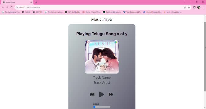 Building Responsive Music Player with CodeClause | Mrinal Ummadising ... Building Responsive Music Player with CodeClause | Mrinal Ummadising ...