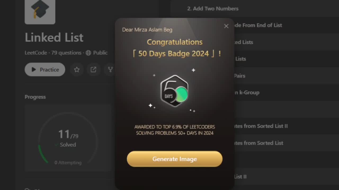 Mirza Aslam Beg on LinkedIn: #codingjourney #leetcode #milestone # ... Mirza Aslam Beg on LinkedIn: #codingjourney #leetcode #milestone # ...