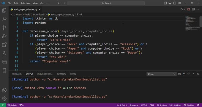 Rock paper scissors game using python programming 3rd task of ... Rock paper scissors game using python programming 3rd task of ...