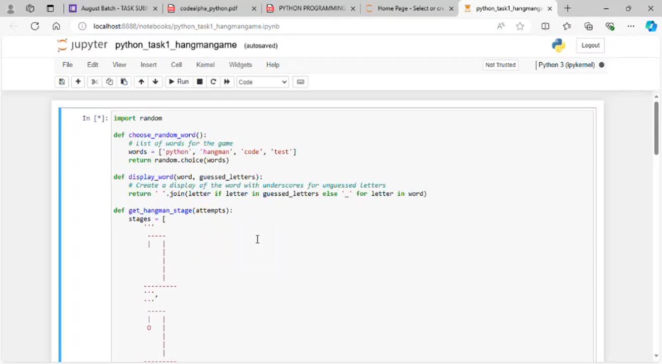 Palwasha Asad on LinkedIn: #python #coding #hangman #programming # ... Palwasha Asad on LinkedIn: #python #coding #hangman #programming # ...