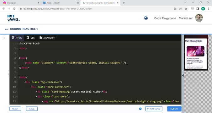Manish Sen on LinkedIn: #codechallenge #html #css #javascript #nxtwave ... Manish Sen on LinkedIn: #codechallenge #html #css #javascript #nxtwave ...