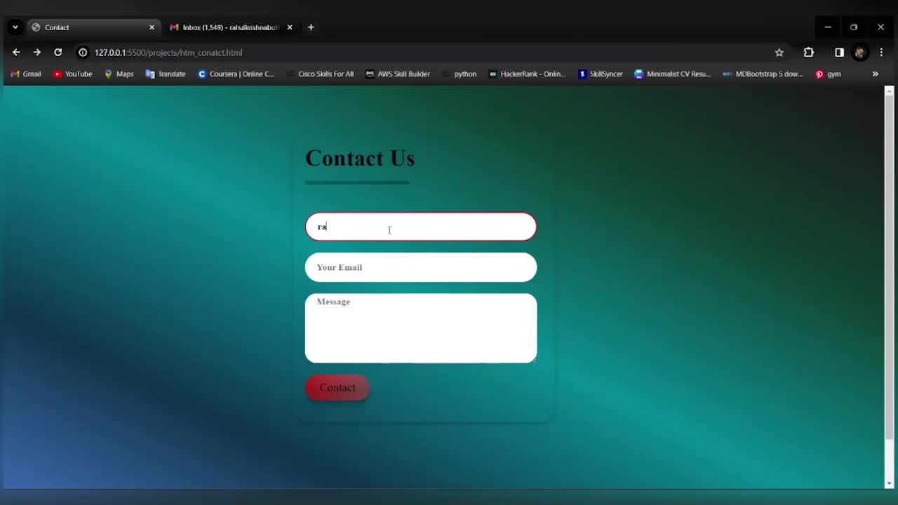 Made a Contact Form Using HTML & CSS | Rahul krishnan posted on the ... Made a Contact Form Using HTML & CSS | Rahul krishnan posted on the ...
