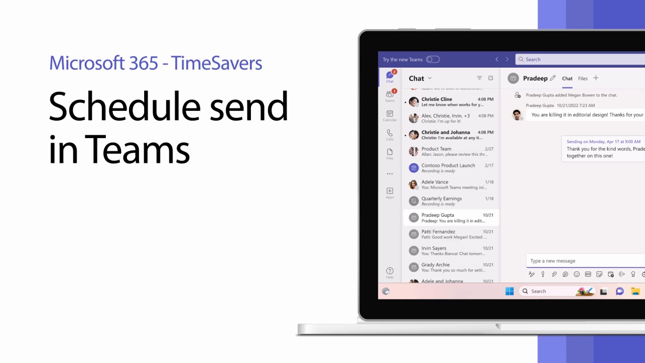 Don't disturb your coworkers with after-hours messages. Use schedule ... Don't disturb your coworkers with after-hours messages. Use schedule ...