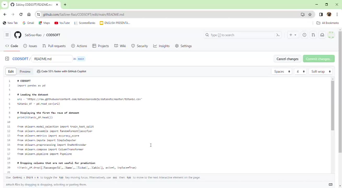 SAI SREE RAO CHENNAMANENI on LinkedIn: #codsoft #codsoftinternship SAI SREE RAO CHENNAMANENI on LinkedIn: #codsoft #codsoftinternship