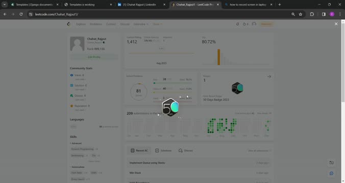 Earned leetcode badge 2023 | Chahat Rajput posted on the topic | LinkedIn Earned leetcode badge 2023 | Chahat Rajput posted on the topic | LinkedIn