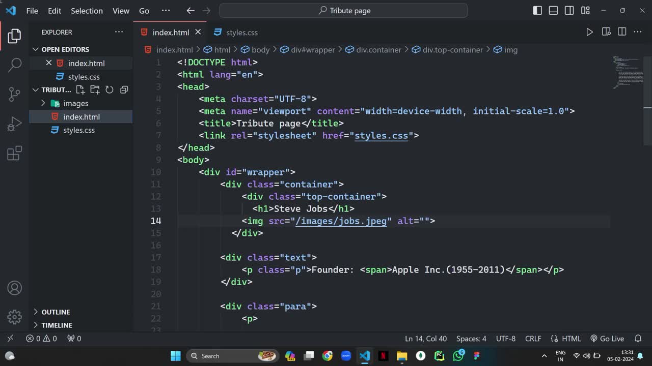 Created a tribute page for Steve Jobs using HTML and CSS | Ganesh ... Created a tribute page for Steve Jobs using HTML and CSS | Ganesh ...