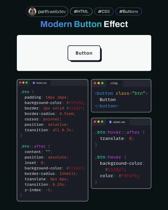 How to create simple and modern buttons with HTML and CSS | Parth Johar ... How to create simple and modern buttons with HTML and CSS | Parth Johar ...