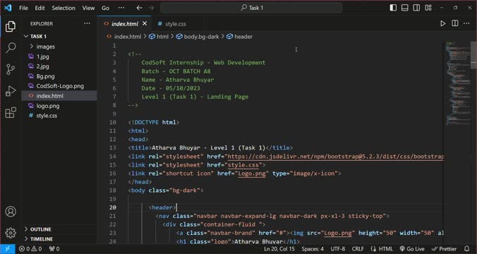 Atharva Bhuyar on LinkedIn: #webdevelopment #internship #codsoft Atharva Bhuyar on LinkedIn: #webdevelopment #internship #codsoft