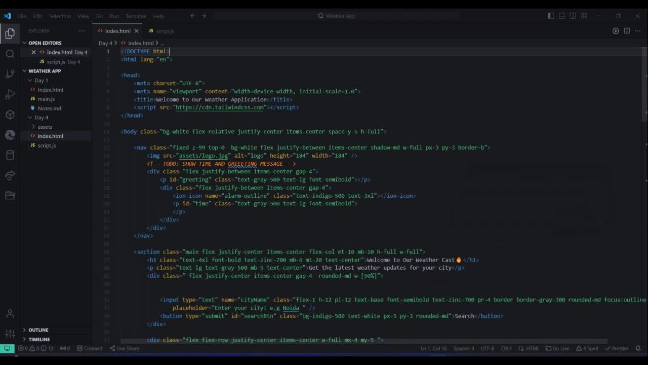 Built a Weather App using HTML, Tailwind CSS, and JavaScript | Tushar ... Built a Weather App using HTML, Tailwind CSS, and JavaScript | Tushar ...