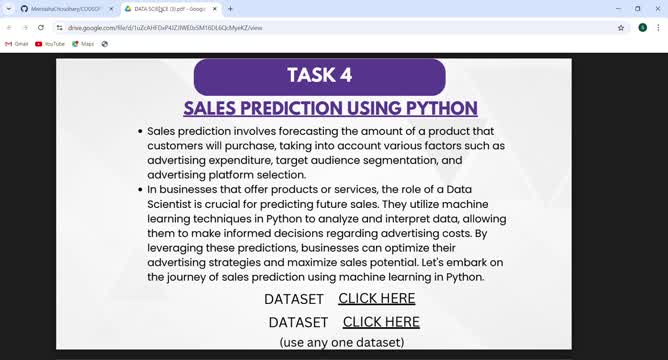 My 4th task by CodSoft i.e. sales prediction | Mantasha Choudhary ... My 4th task by CodSoft i.e. sales prediction | Mantasha Choudhary ...