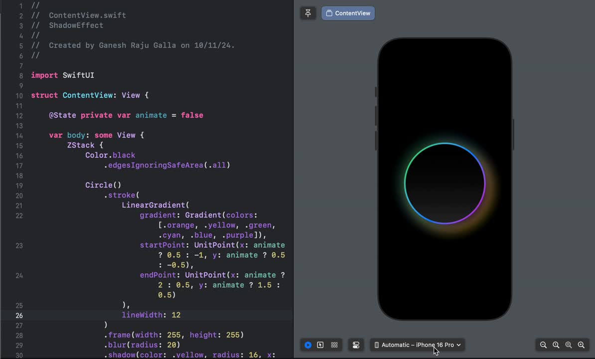 Ganesh Raju Galla on LinkedIn: #swiftui #iosdevelopment #animation #swift Ganesh Raju Galla on LinkedIn: #swiftui #iosdevelopment #animation #swift