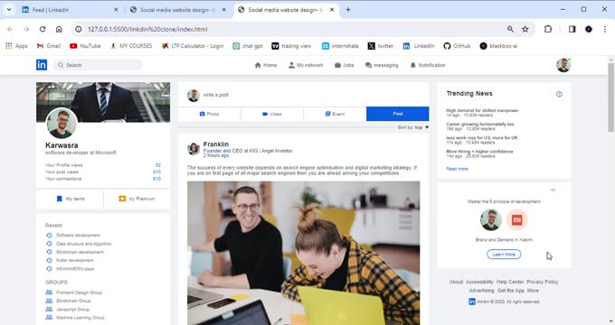 How I recreated LinkedIn clone using HTML and CSS | Rahul Karwasra ... How I recreated LinkedIn clone using HTML and CSS | Rahul Karwasra ...