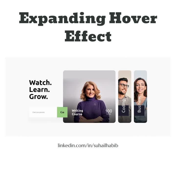 Expanding Hover Animation🧑💻 . . . . . . . hashtag#ReactJS hashtag#GSAP ... Expanding Hover Animation🧑💻 . . . . . . . hashtag#ReactJS hashtag#GSAP ...