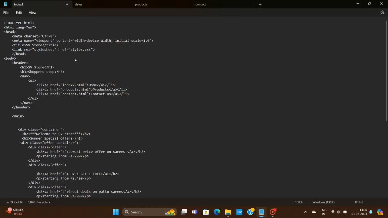 JUPELLI SHIVANI on LinkedIn: Task-2: creating E-commerce website using ... JUPELLI SHIVANI on LinkedIn: Task-2: creating E-commerce website using ...