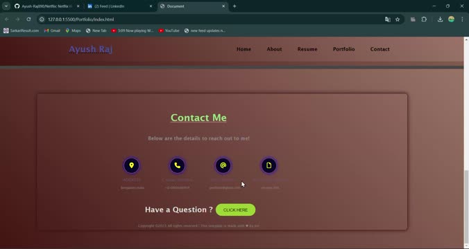 Ayush Raj on LinkedIn: #task #portfolio #html #css #webdevelopment #intern Ayush Raj on LinkedIn: #task #portfolio #html #css #webdevelopment #intern