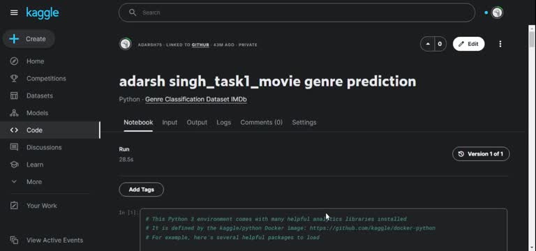 Adarsh Singh on LinkedIn: 🚀 Exciting Internship Project Update! 🎥 Movie ... Adarsh Singh on LinkedIn: 🚀 Exciting Internship Project Update! 🎥 Movie ...