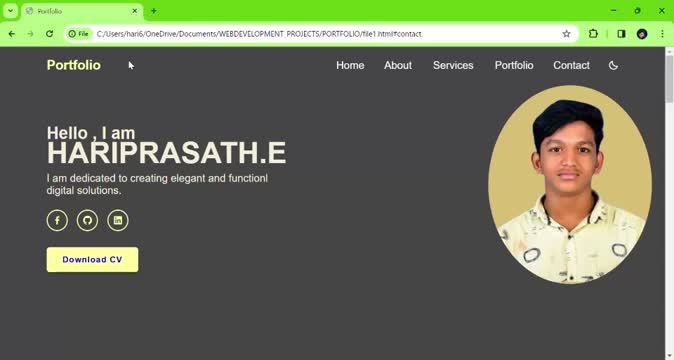 #internship #codingjourney #portfoliowebsite #codsoft | Hari prasath.E #internship #codingjourney #portfoliowebsite #codsoft | Hari prasath.E