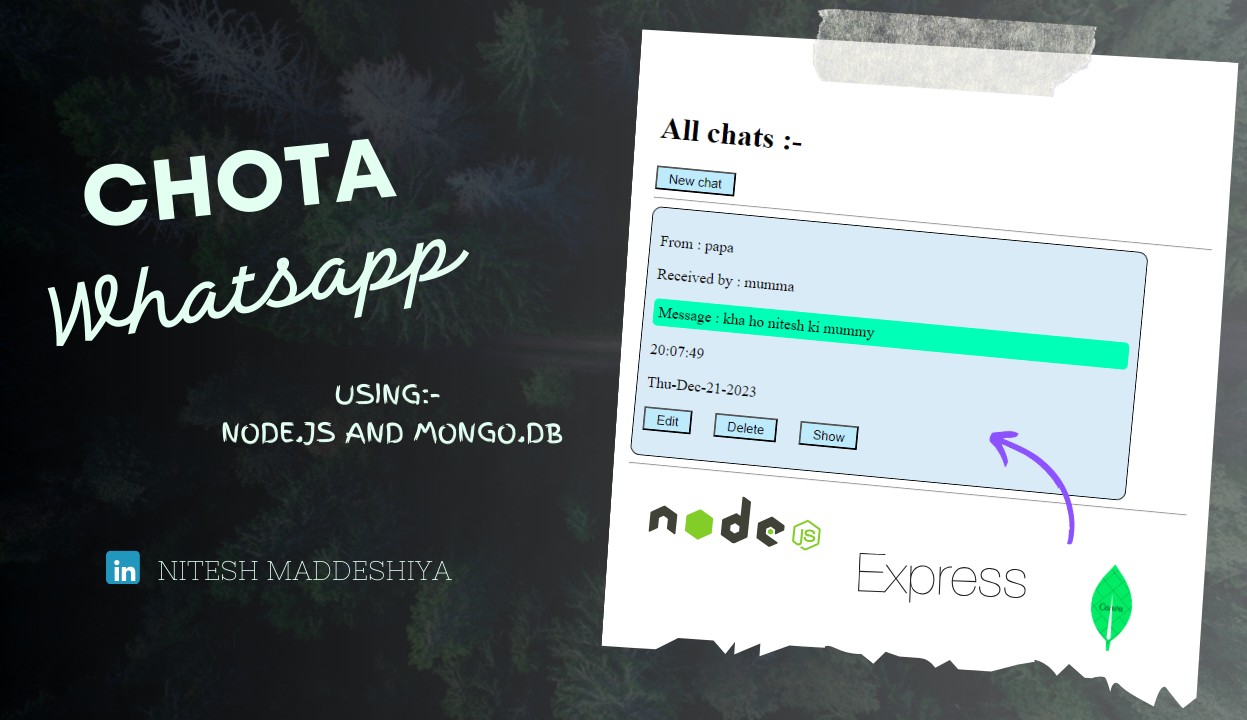 Nitesh Maddeshiya on LinkedIn: #nodejs #mongodb #chatapp #webdev # ... Nitesh Maddeshiya on LinkedIn: #nodejs #mongodb #chatapp #webdev # ...
