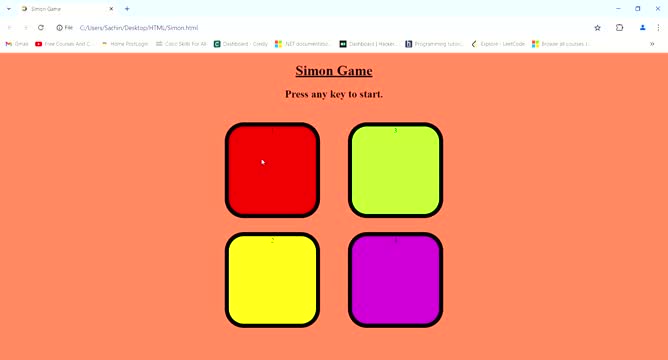 Sachin Kumar on LinkedIn: Simon game using Html ,CSS ,JavaScript. Sachin Kumar on LinkedIn: Simon game using Html ,CSS ,JavaScript.