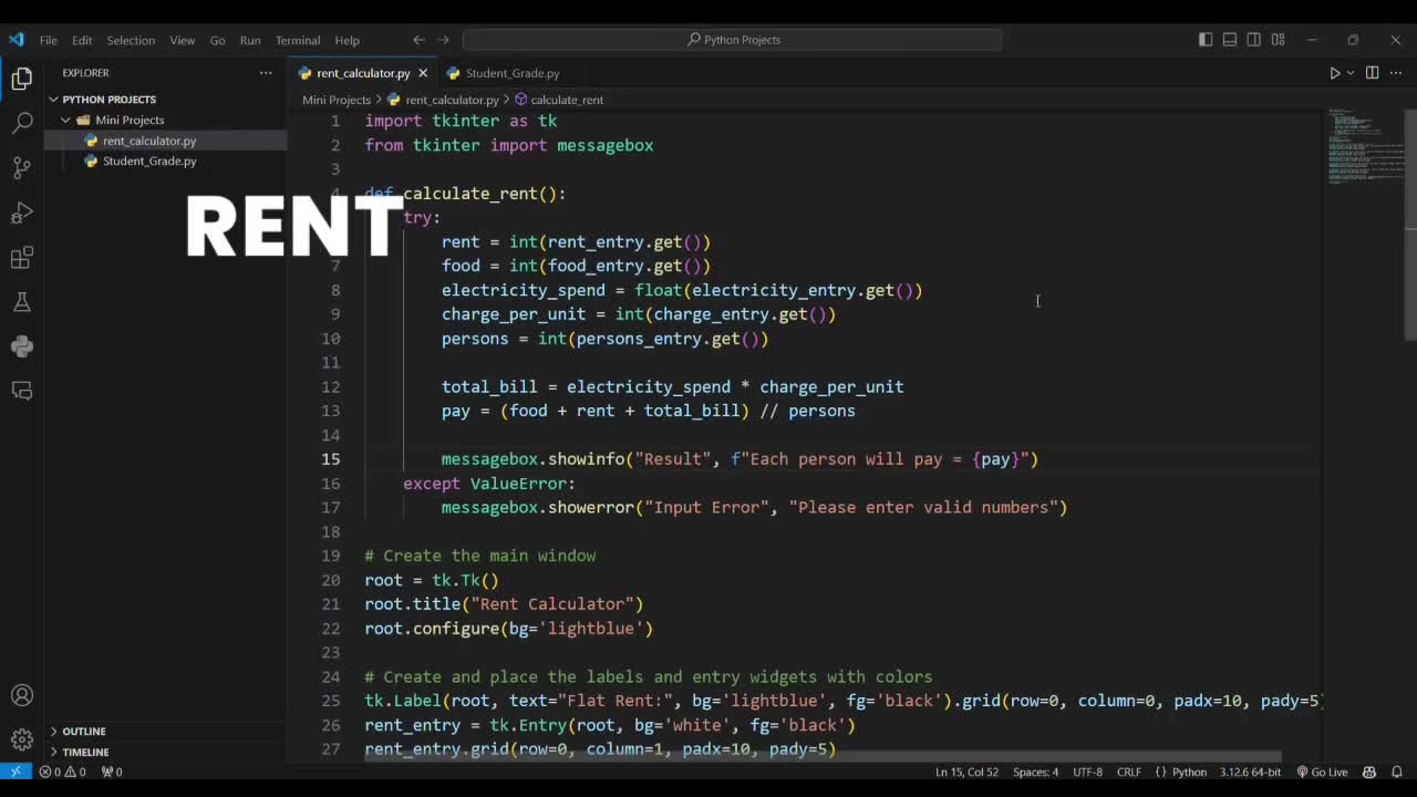 Roshan Choudhary on LinkedIn: 🚀 Built a rent calculator in Python with ... Roshan Choudhary on LinkedIn: 🚀 Built a rent calculator in Python with ...