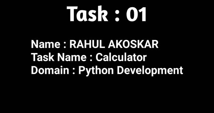 AKOSKAR RAHUL on LinkedIn: #pythonprogramming #calculatorproject # ... AKOSKAR RAHUL on LinkedIn: #pythonprogramming #calculatorproject # ...