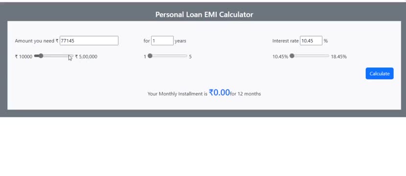 EMI-Calculator | Using React Js code: import { useEffect, useState ... EMI-Calculator | Using React Js code: import { useEffect, useState ...