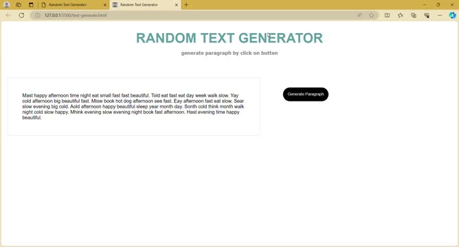 My new project: Text Generator with HTML, CSS, and JavaScript | Shivani ... My new project: Text Generator with HTML, CSS, and JavaScript | Shivani ...