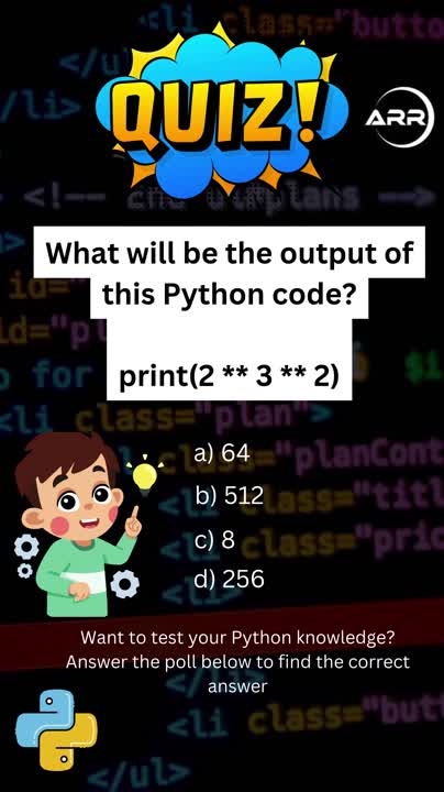 Arrshine Academy on LinkedIn: #pythonquiz #learnpython #codingchallenge ... Arrshine Academy on LinkedIn: #pythonquiz #learnpython #codingchallenge ...