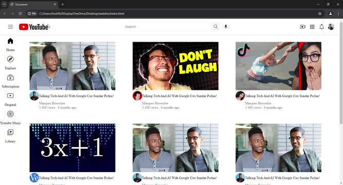 Completed a YouTube front page using HTML and CSS | Ansh Gupta posted ... Completed a YouTube front page using HTML and CSS | Ansh Gupta posted ...